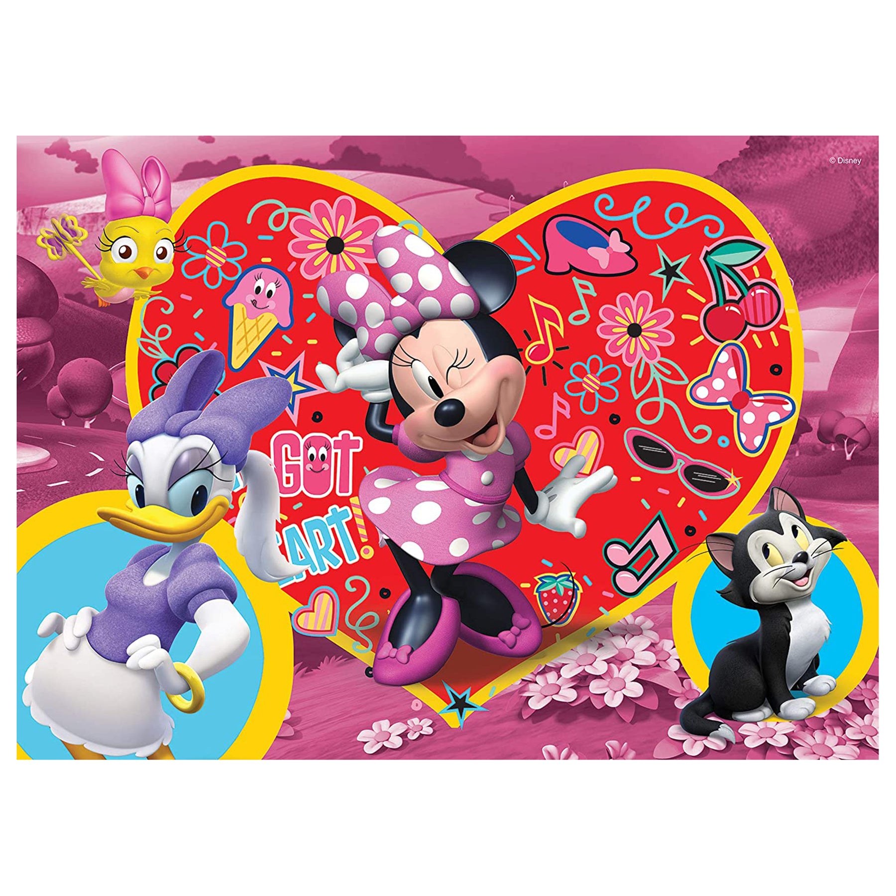 Puzzle maxi double-face Disney Minnie Paperina 108 pz retro colorabile
